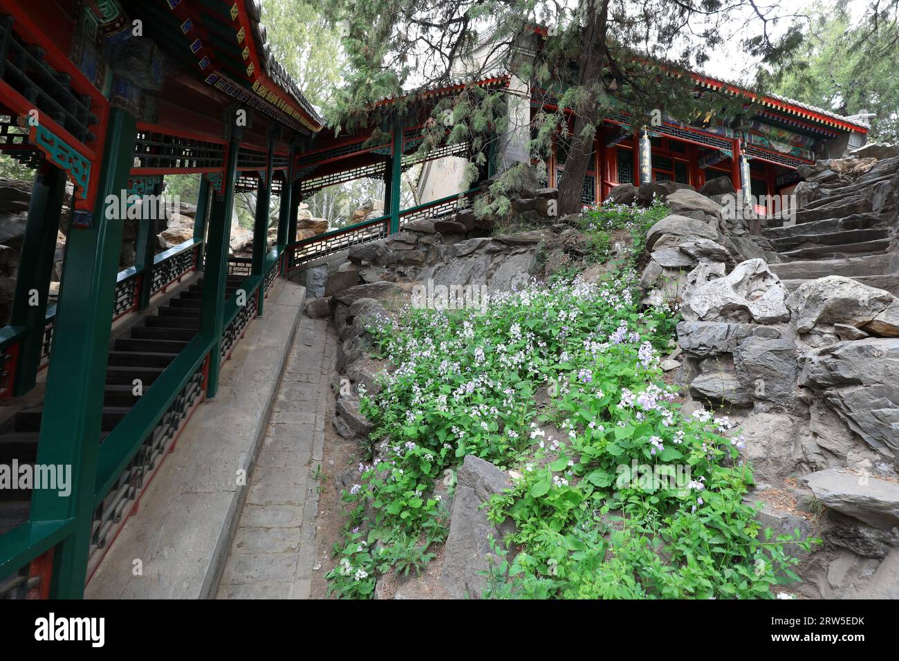 Chinese classical corridor architecture, Beijing Stock Photo - Alamy