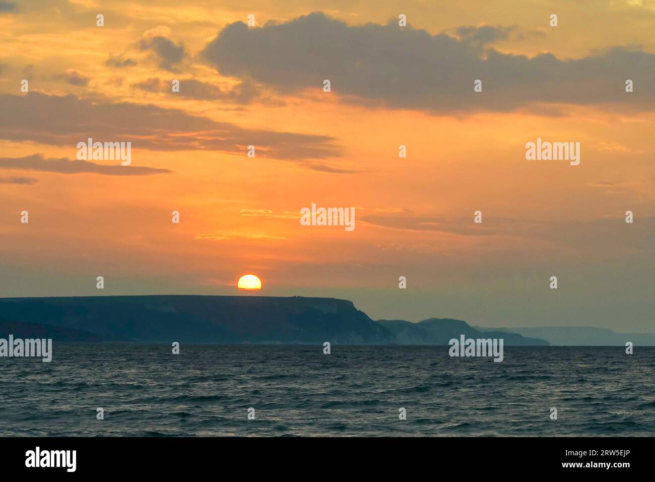 Weymouth, Dorset, UK. 17th September 2023. UK Weather. The clouds glows ...