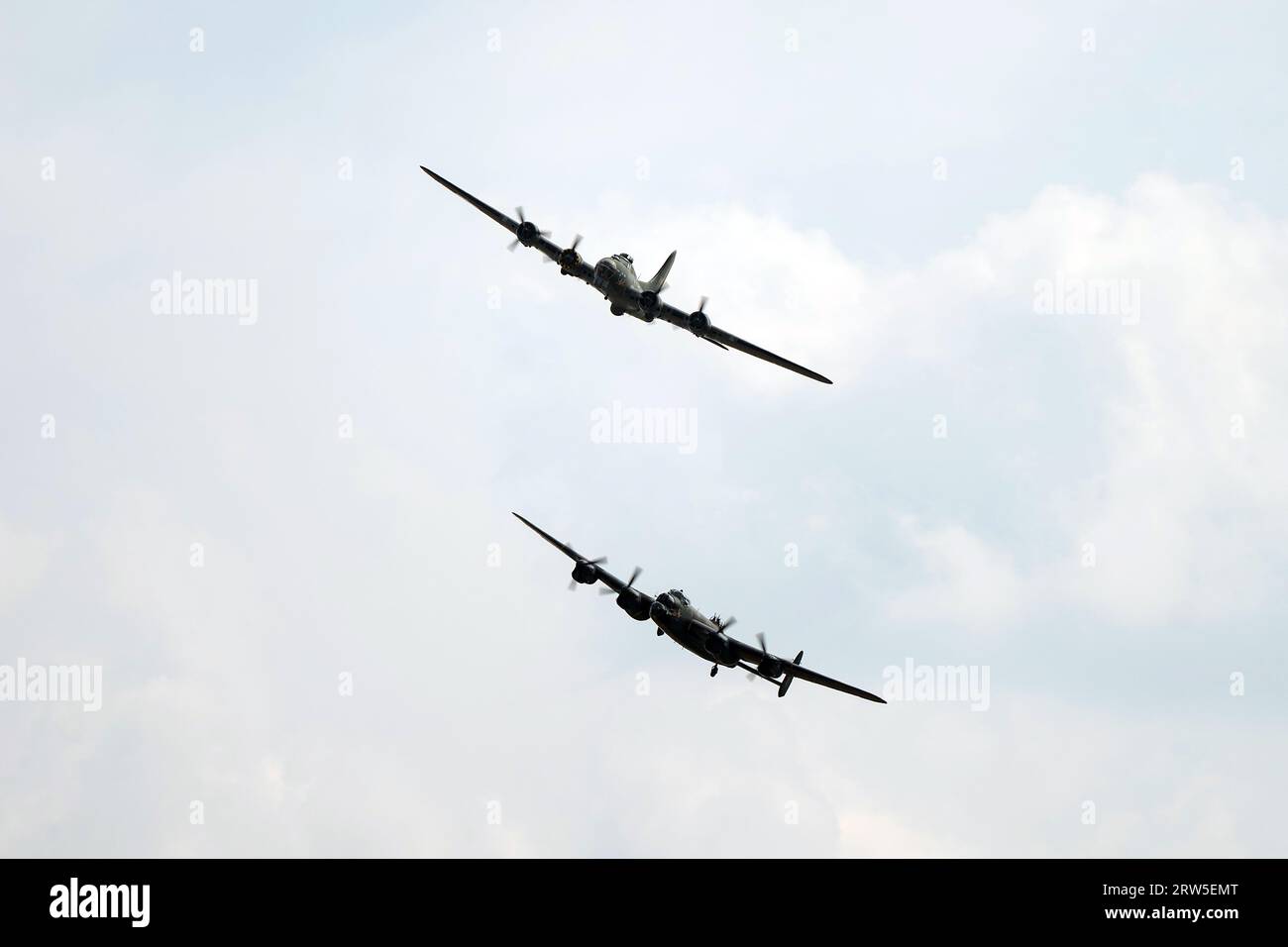 B-17G Flying Fortress 'Sally B' (top) and The RAF's Avro Lancaster ...
