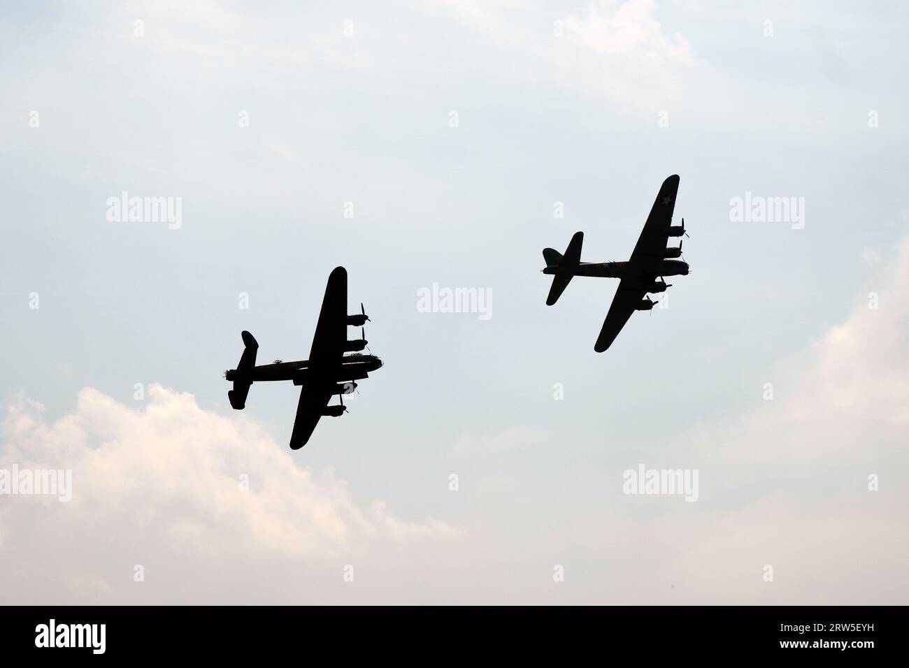 B-17G Flying Fortress 'Sally B' (right) and The RAF's Avro Lancaster ...