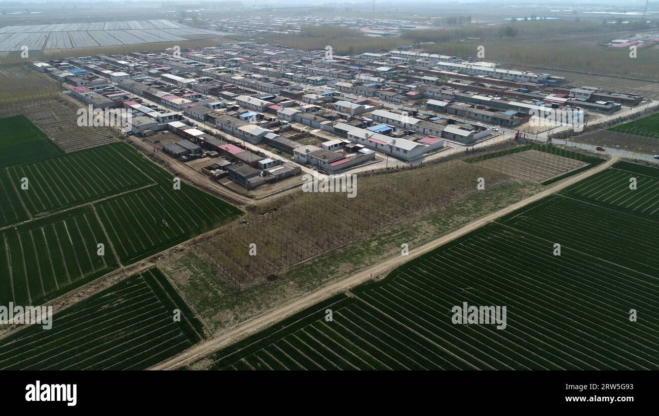 Rural buildings in North China Plain, aerial photos, China Stock Photo ...