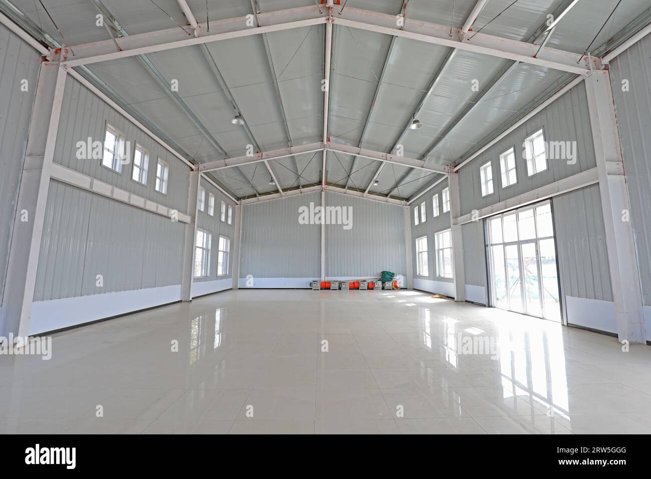 The steel beam frame structure of the plant is in a factory, North ...