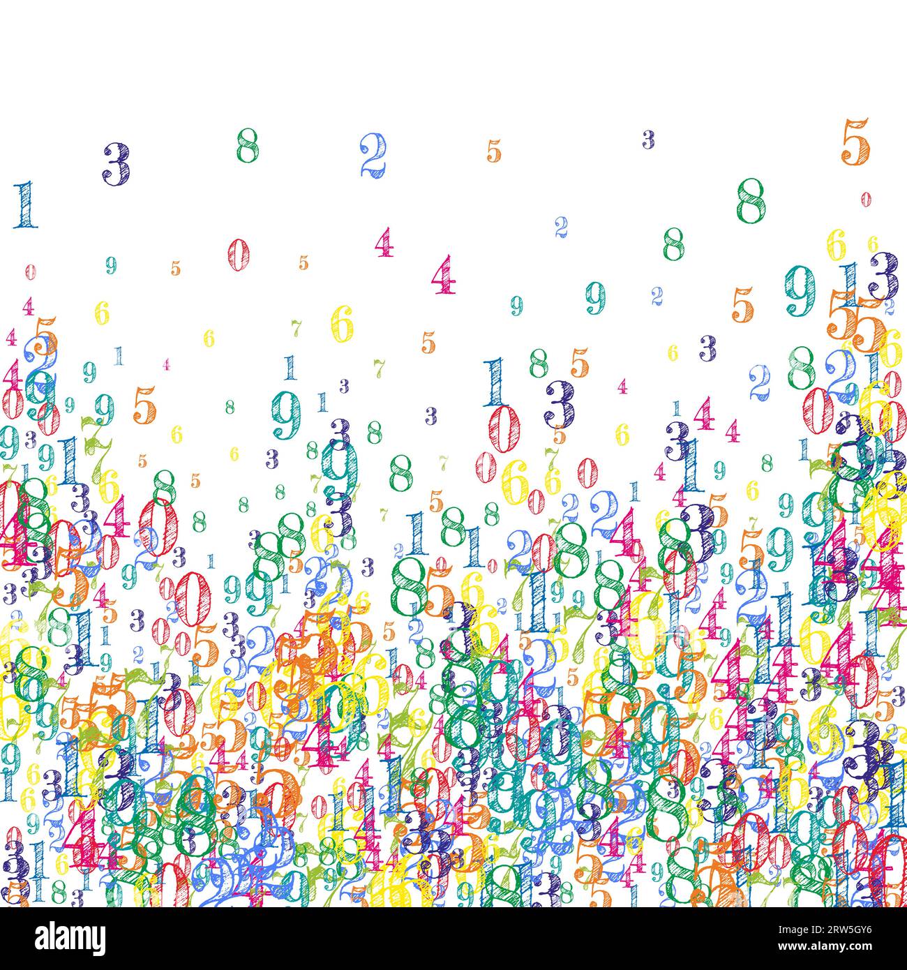 Concept of school background. Colorful childish numbers and digits ...