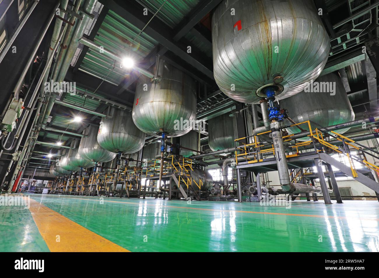 Biodiesel production line in an oil refinery, North China Stock Photo ...