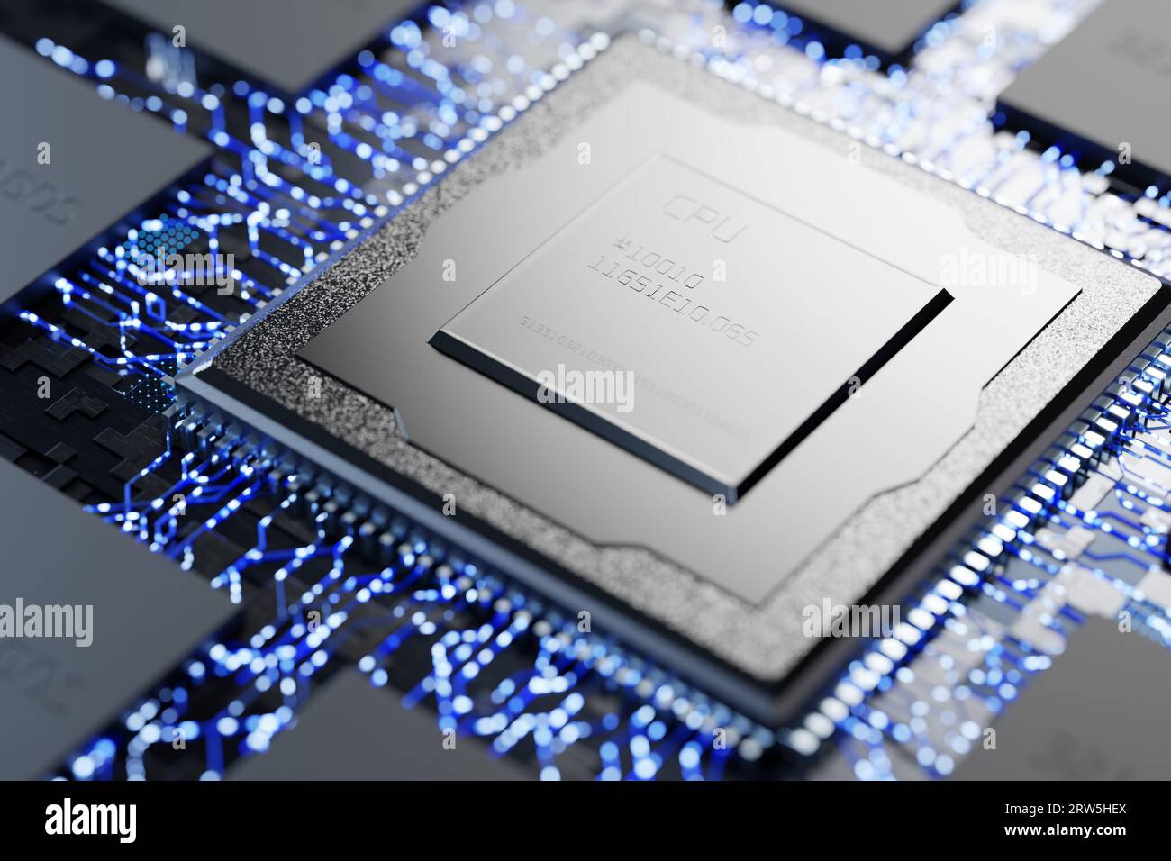 Abstract microchip. Conventional technologies. New microprocessor ...