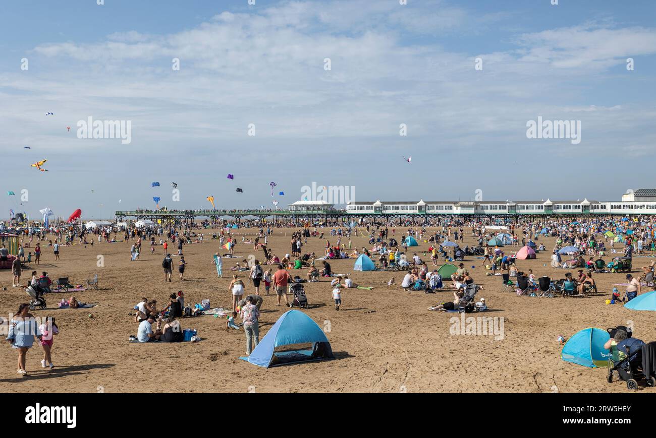 Lytham st annes Lancashire uk 9th September 2023 Crowded beach on the ...