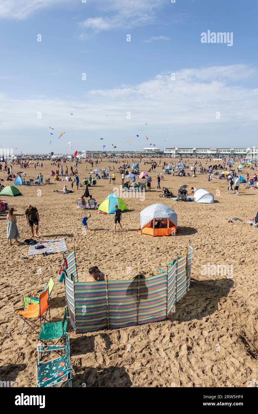 Lytham st annes Lancashire uk 9th September 2023 Crowded beach on the ...