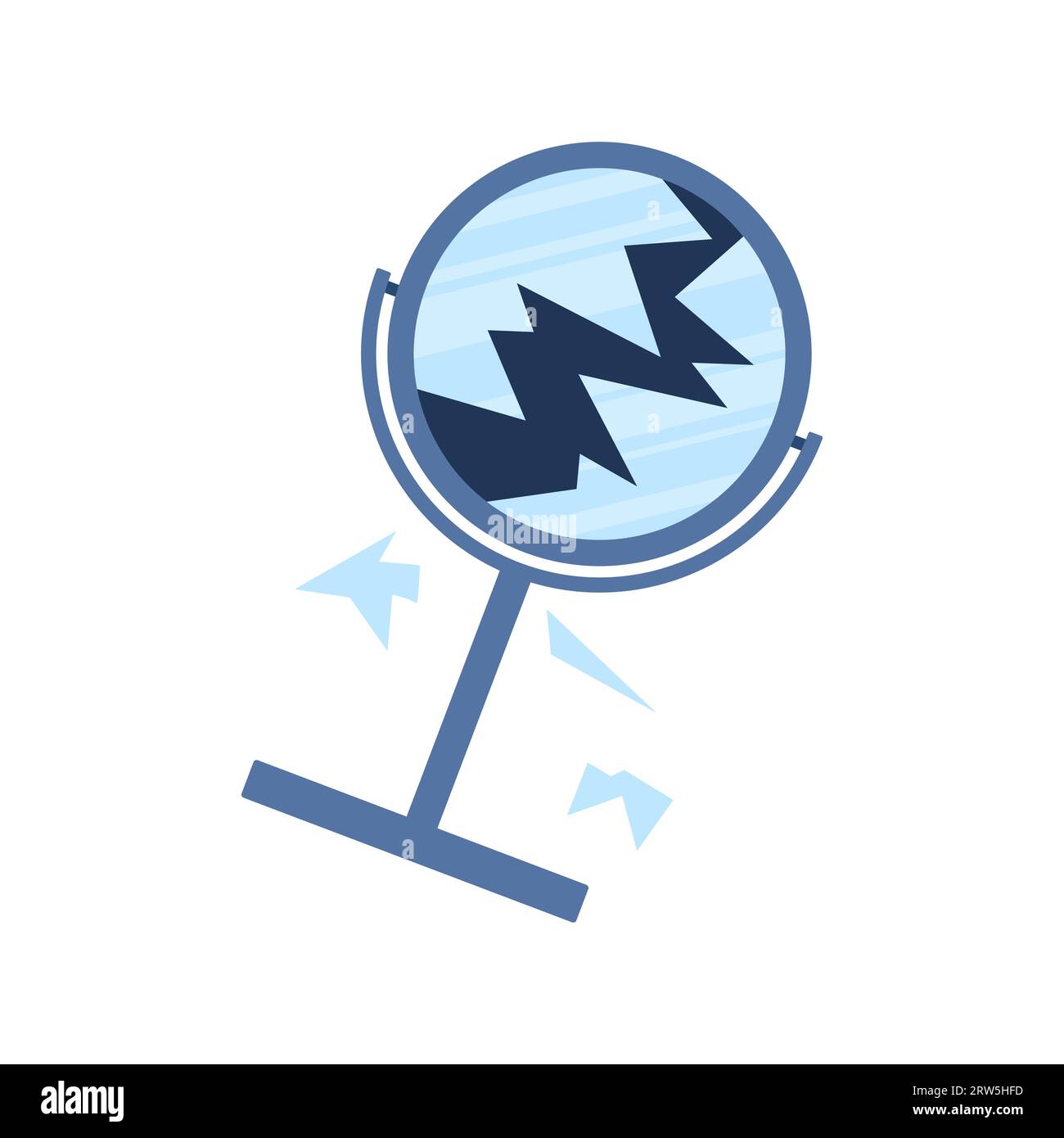 Broken mirror. Mirror fragments. The concept of superstition of ...