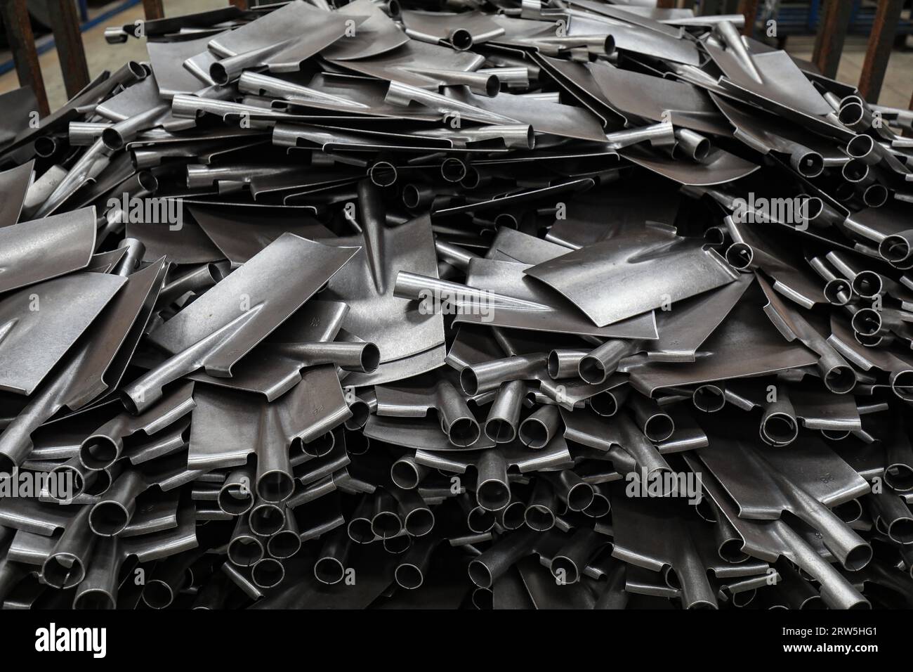 Steel spade products are on the production line Stock Photo - Alamy