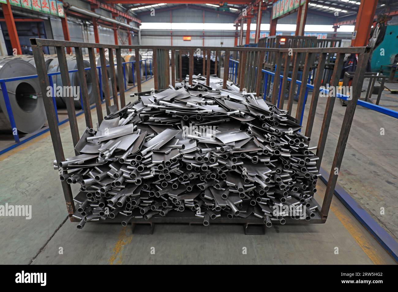Steel spade products are on the production line Stock Photo - Alamy