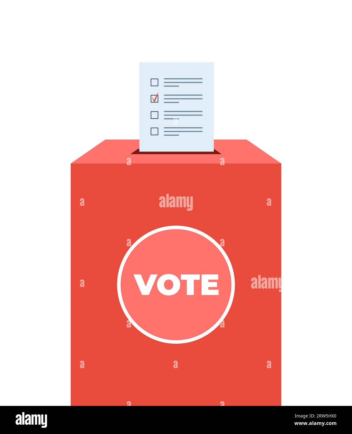 Puts voting ballot in ballot box. Voting and election concept. Vector ...