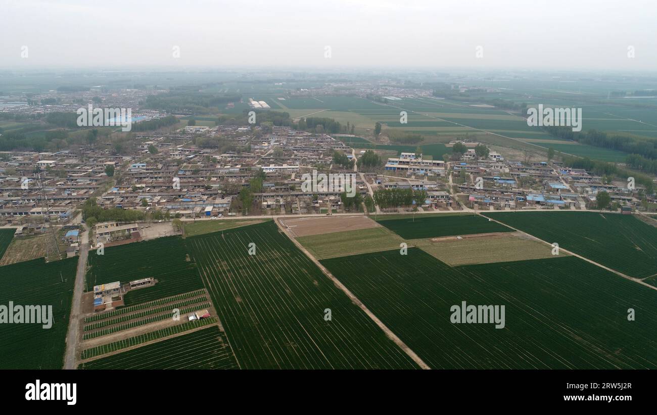 Farmland and villages are in the North China Plain Stock Photo - Alamy