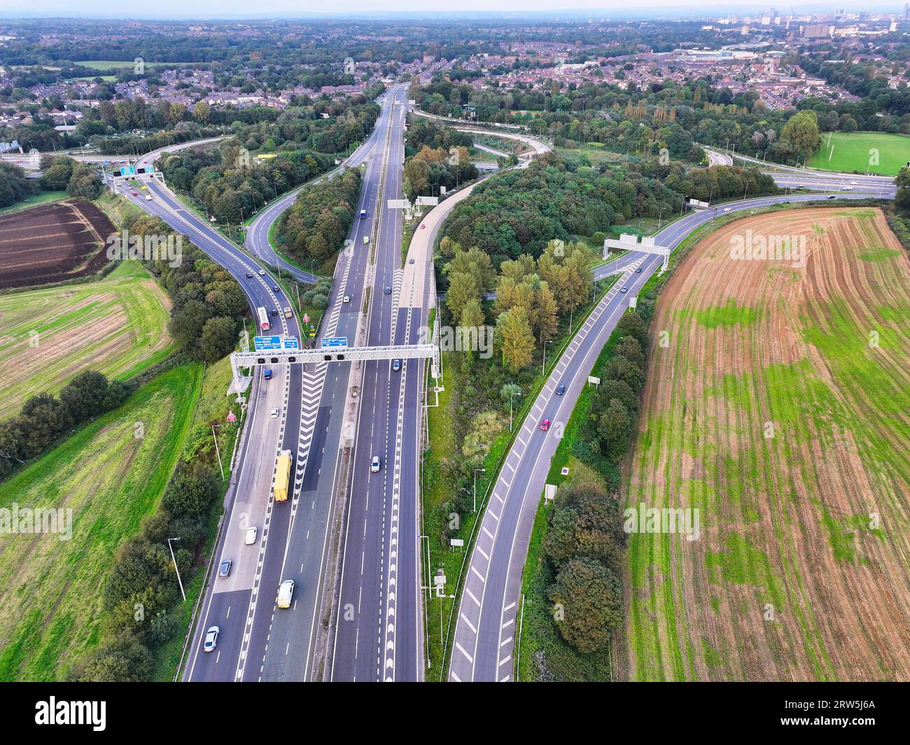Manchester Junction 12 where M60 and M62 intersect Stock Photo - Alamy