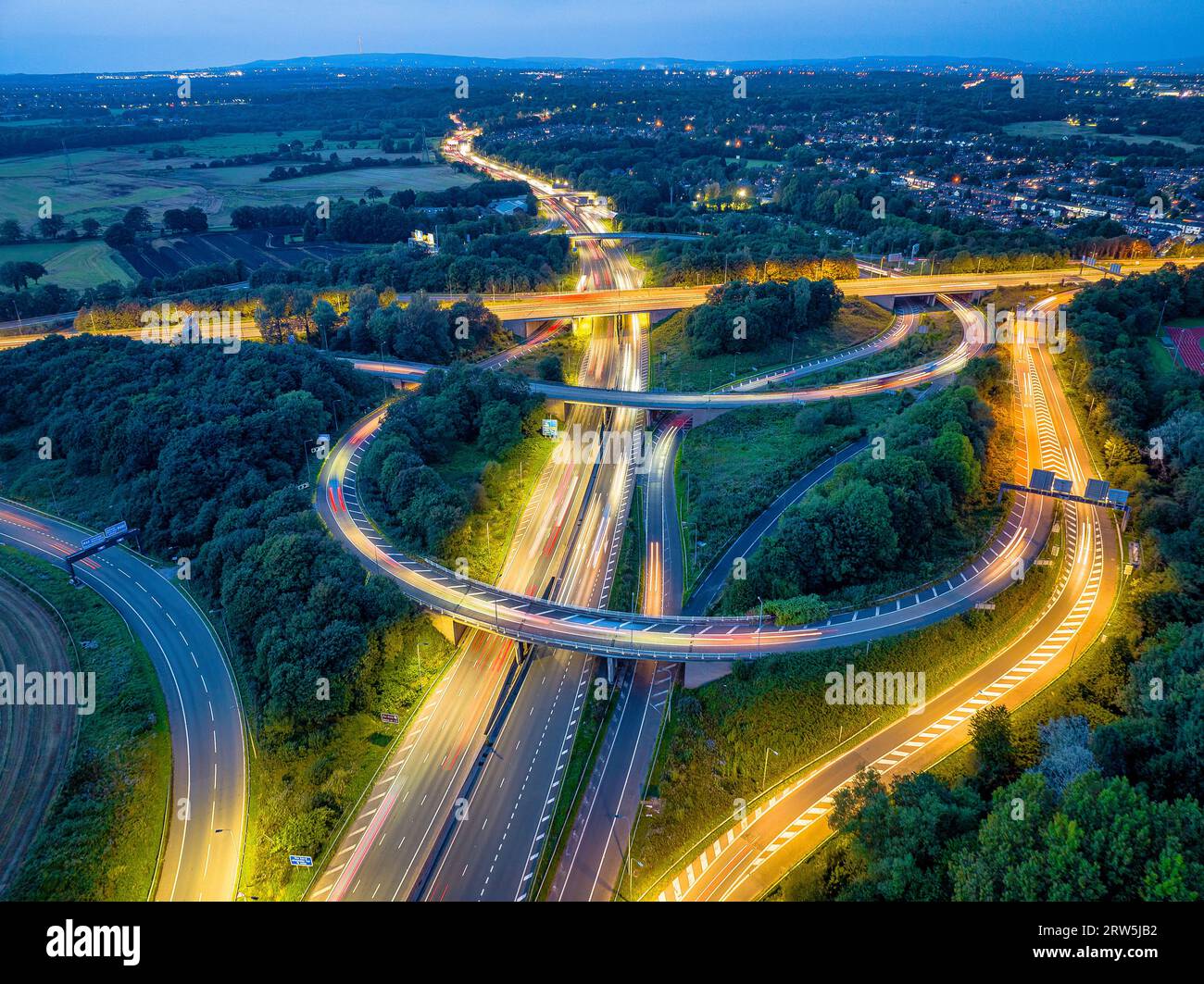 Manchester Junction 12 where M60 and M62 intersect Stock Photo - Alamy