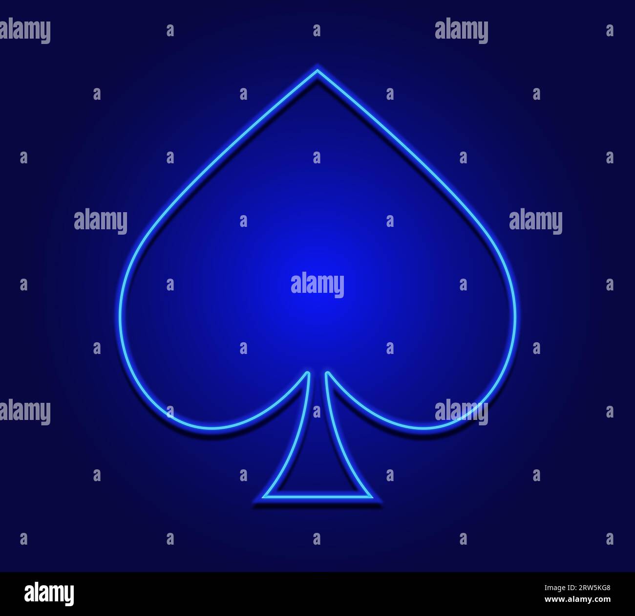 blue neon spades background, spades card symbol Stock Vector Image ...