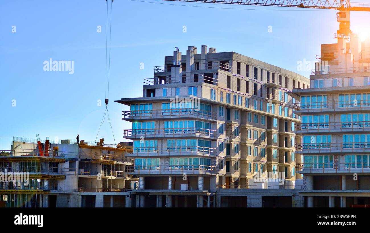 New multistory apartment buildings under construction Stock Photo - Alamy