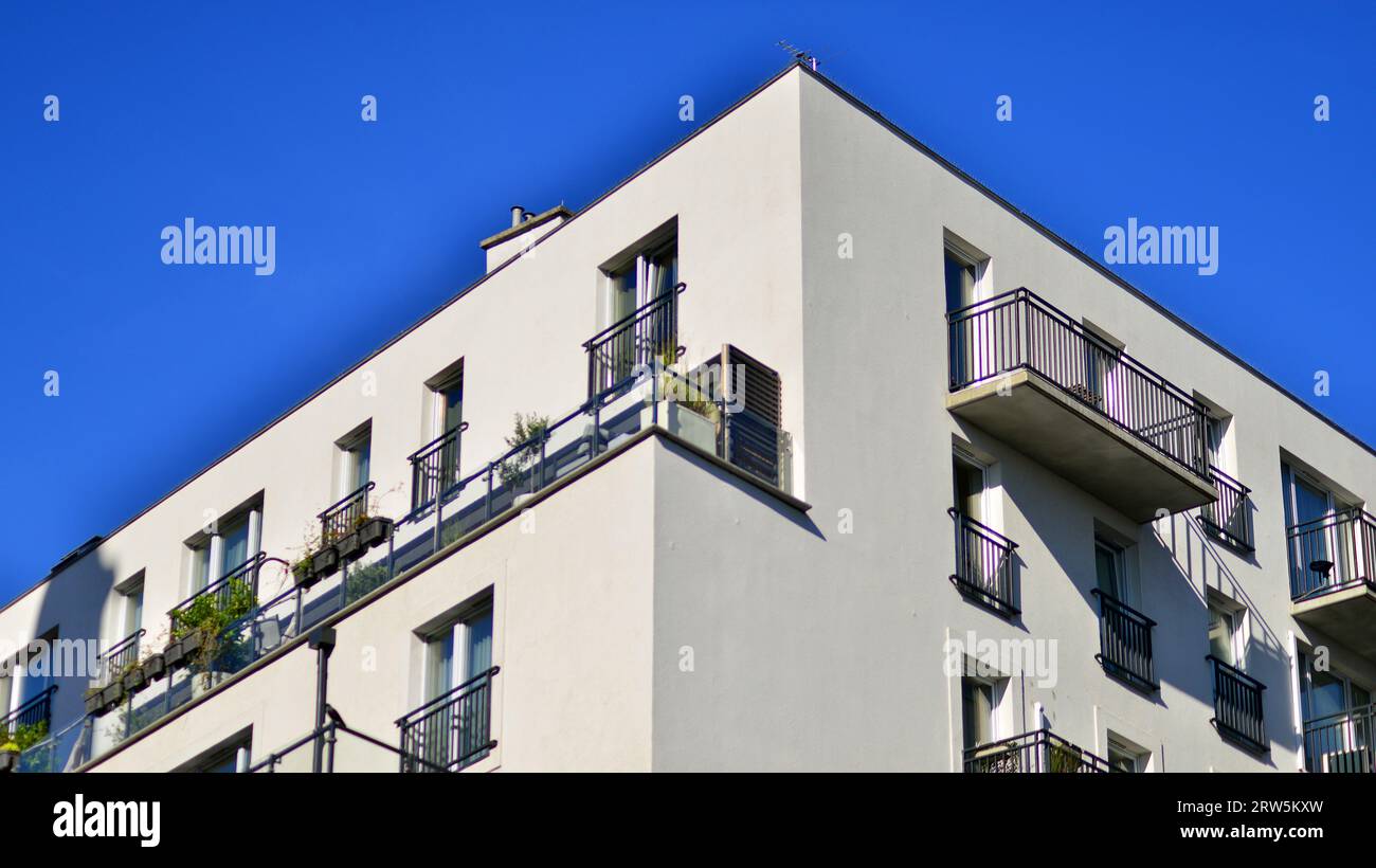 Modern apartment building in a residential area of a city. Contemporary ...