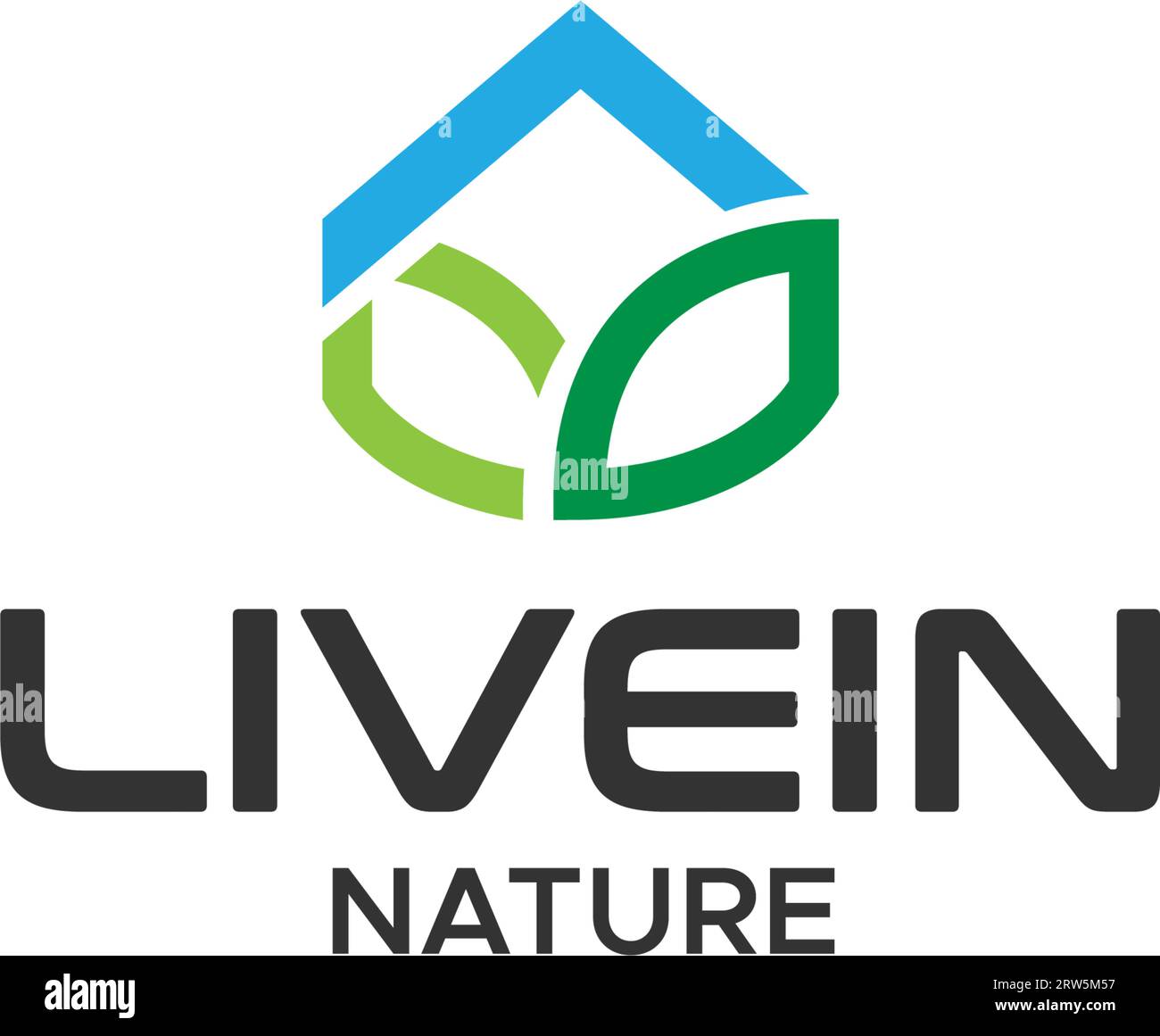 Flat LIVEIN NATURE Flower Leaf Plants logo design Stock Vector Image ...