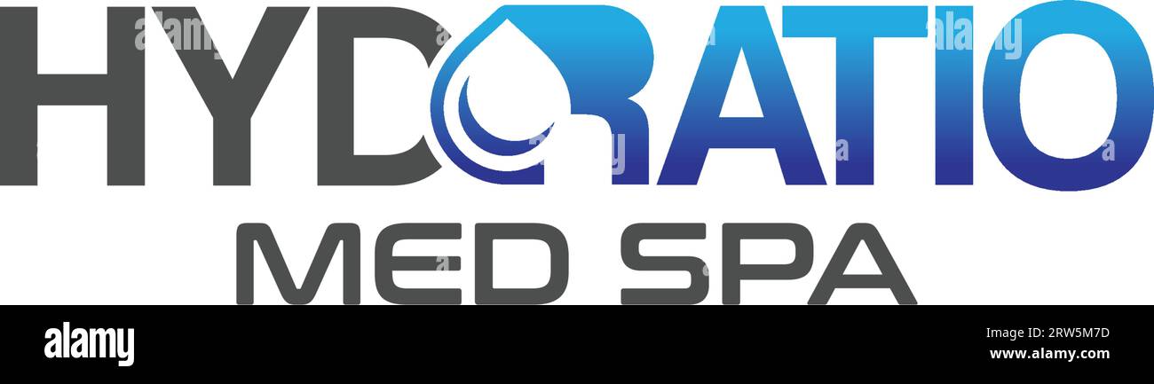 Flat Wordmark HYDORATIO MED SPA Drip logo design Stock Vector Image ...