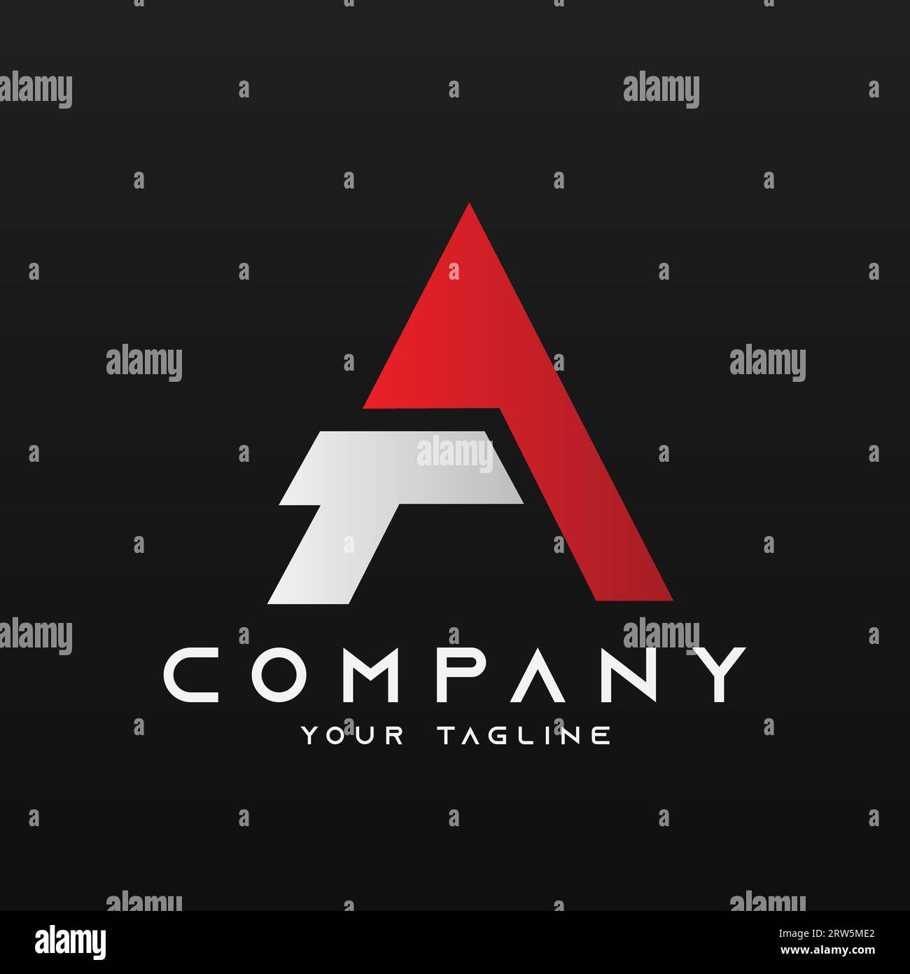 Alphabet logo illustration logo vector of letter AT Stock Vector Image ...