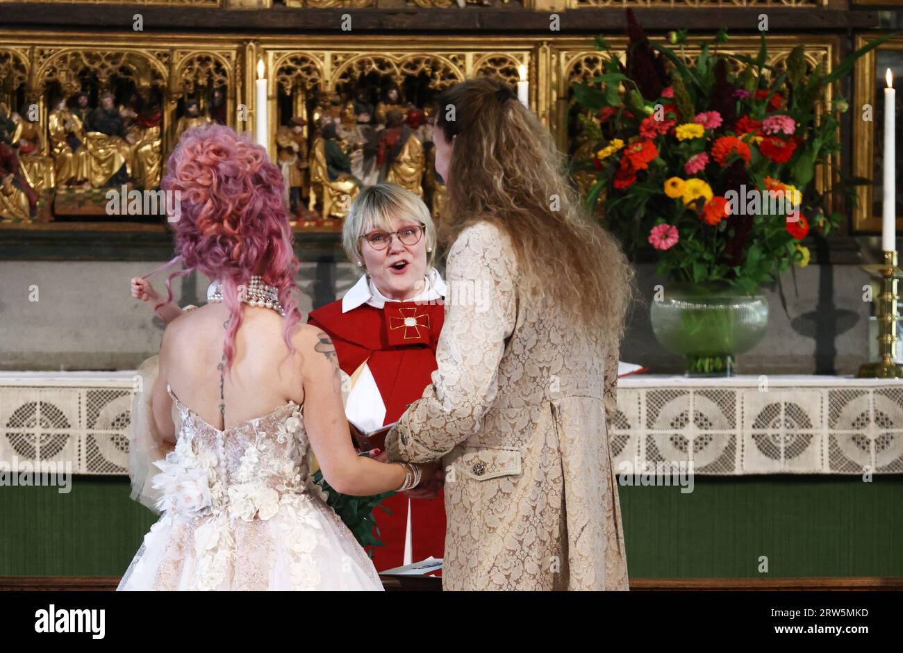 Birgitta Ed, priest, during Martin "E-type" Erikson and Melinda Jacob's ...