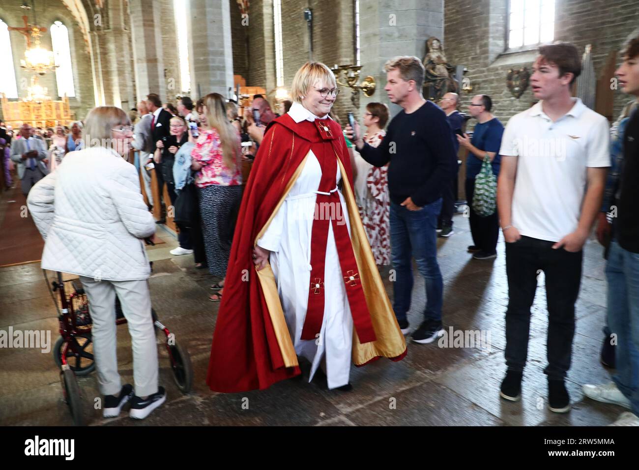 Birgitta Ed, priest, during Martin "E-type" Erikson and Melinda Jacob's ...