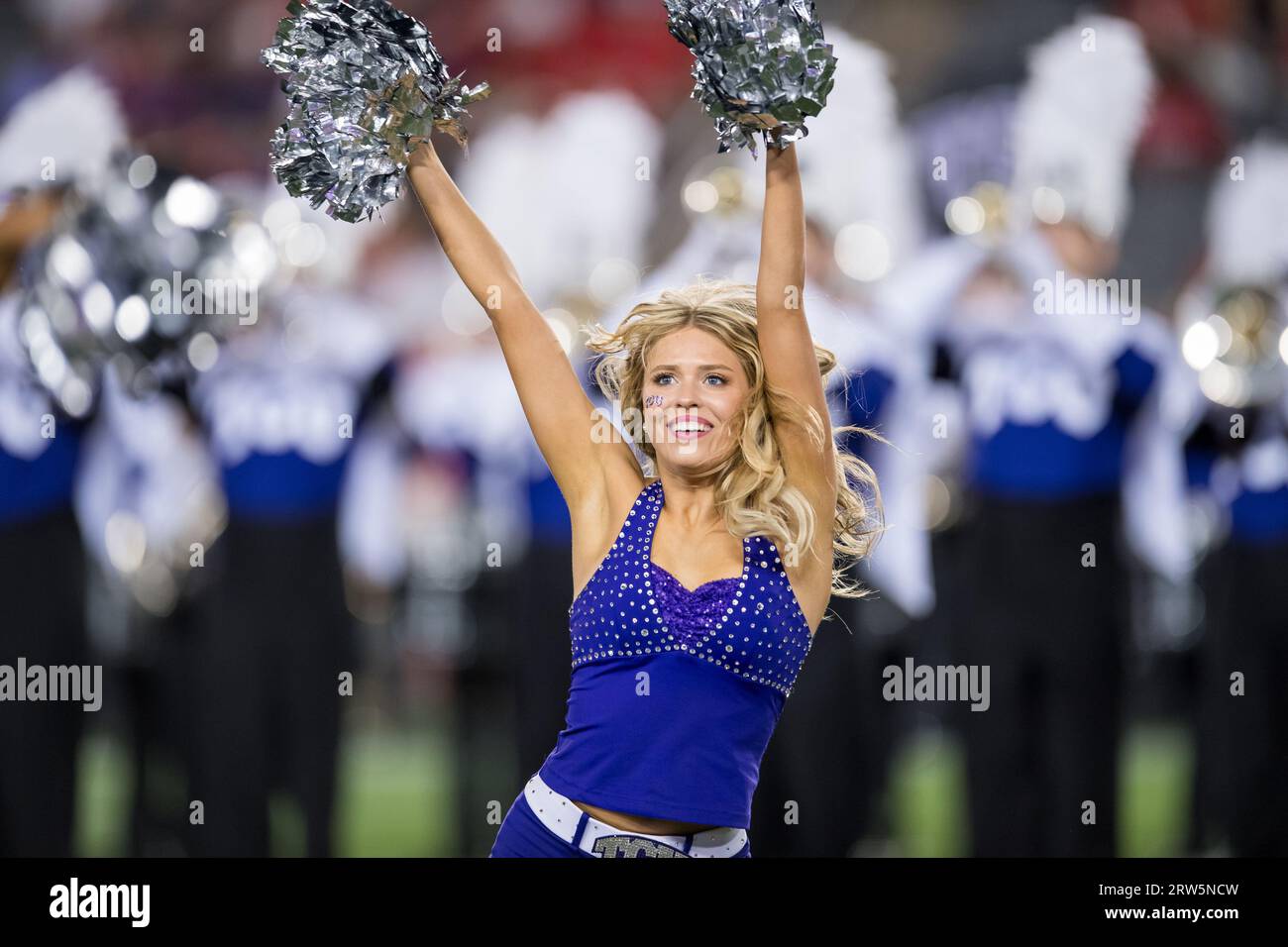 Houston, TX, USA. 16th Sep, 2023. The TCU Showgirls dance team performs ...