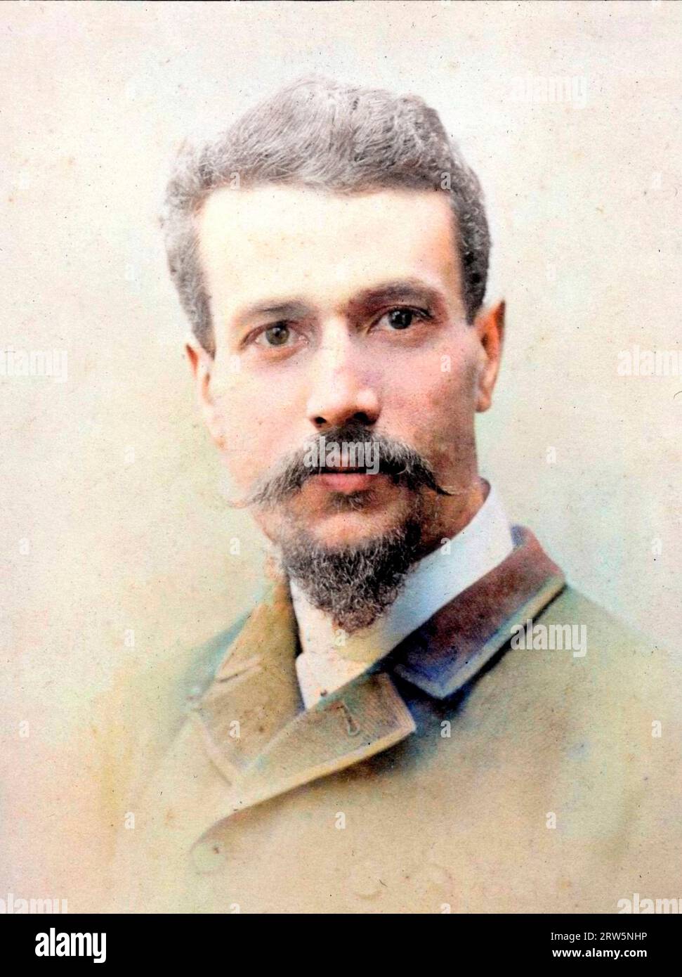 Portrait of Pierre Savorgnan de Brazza (1852 - 1905). Later coloring ...