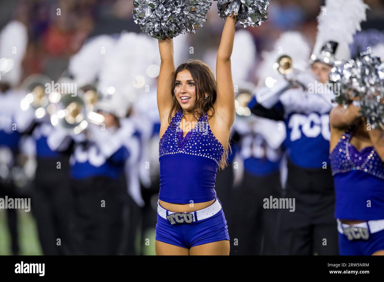 Houston, TX, USA. 16th Sep, 2023. The TCU Showgirls dance team performs ...