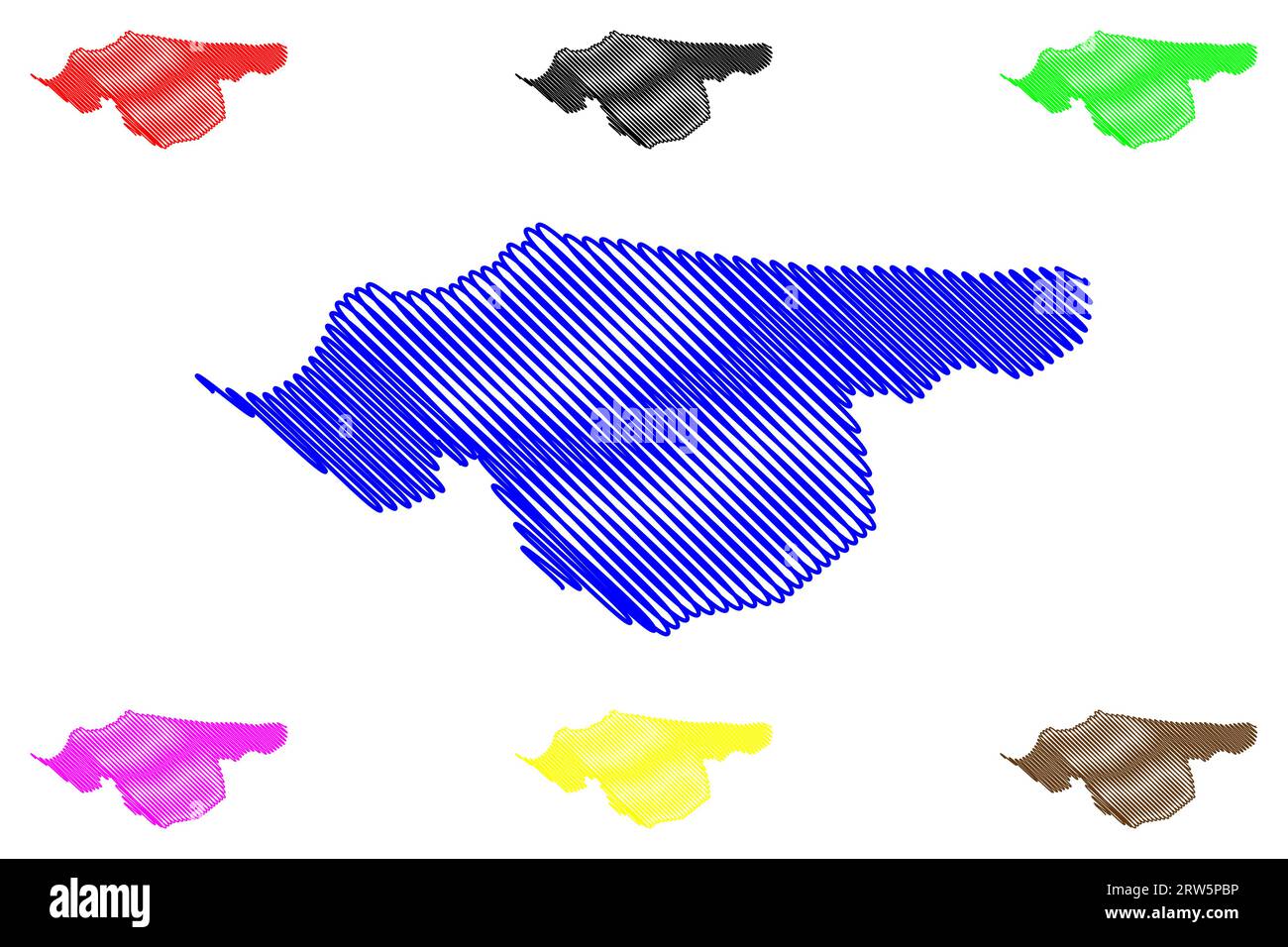 Lake Tsomgo (Republic of India) map vector illustration, scribble ...