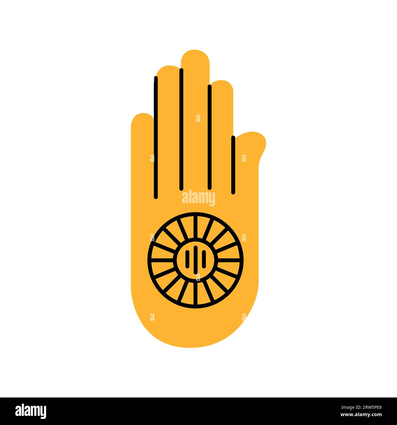 Jainism color concept. Religion isolated element. Digital illustration ...