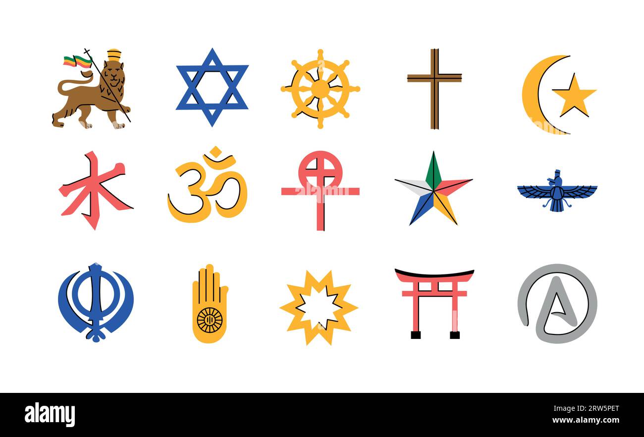 Religions color concept. Isolated elements Stock Vector Image & Art - Alamy