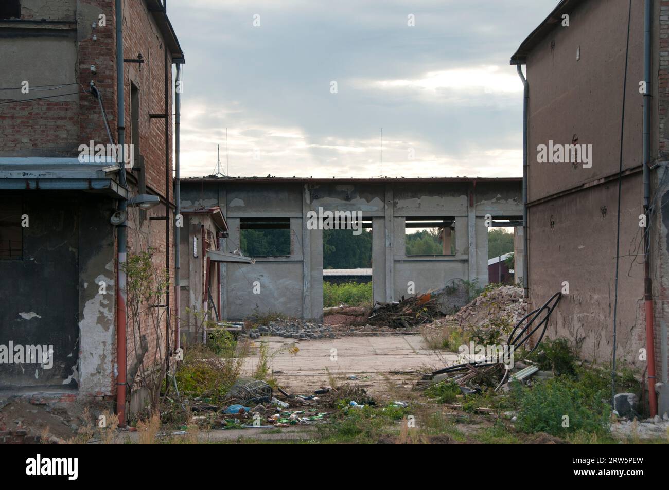 old industrial buildings in decay before demolition Stock Photo - Alamy