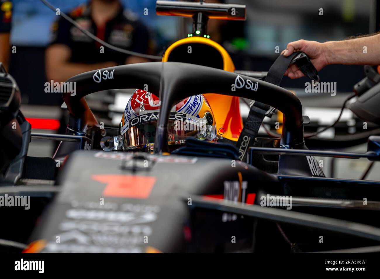MARINA BAY STREET CIRCUIT, SINGAPORE - SEPTEMBER 15: Max Verstappen ...