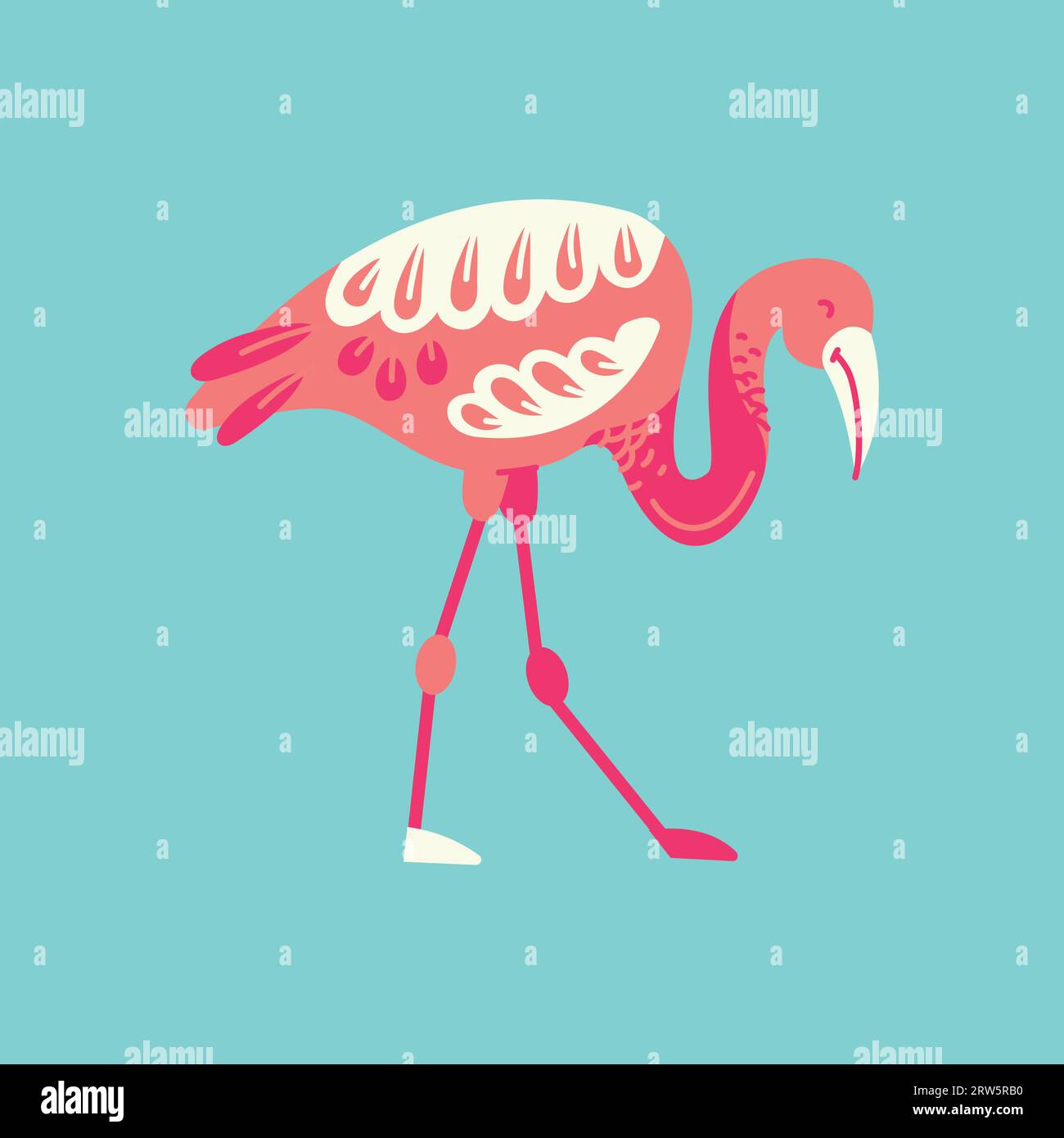 Flamingo bird color element. Abstract exotic animal Stock Vector Image ...