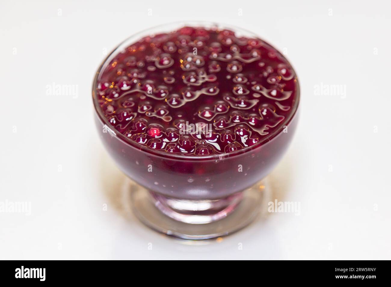 Red wine sago with vanilla cream, traditional cultural dessert from ...