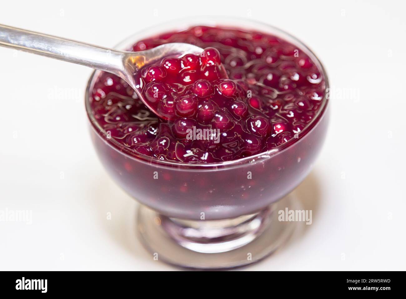 Red wine sago with vanilla cream, traditional cultural dessert from ...