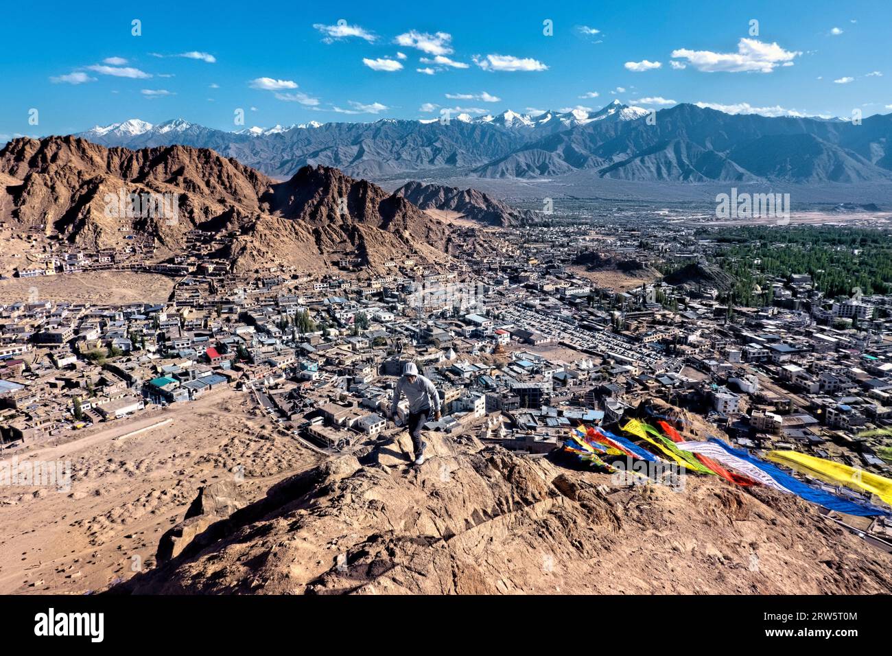 View of the Stok Range, Leh, and the Indus Valley, Leh, Ladakh, India ...