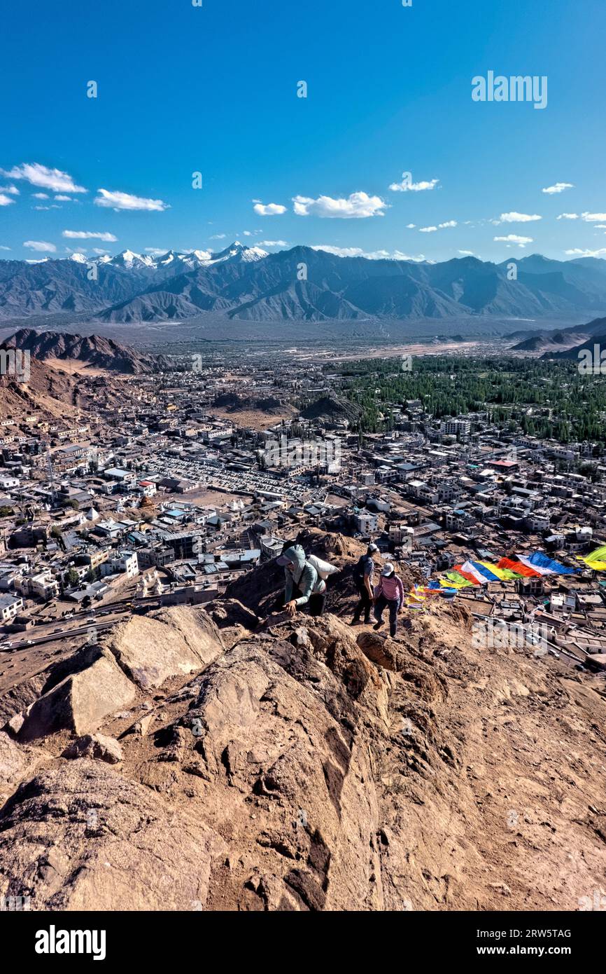 View of the Stok Range, Leh, and the Indus Valley, Leh, Ladakh, India ...