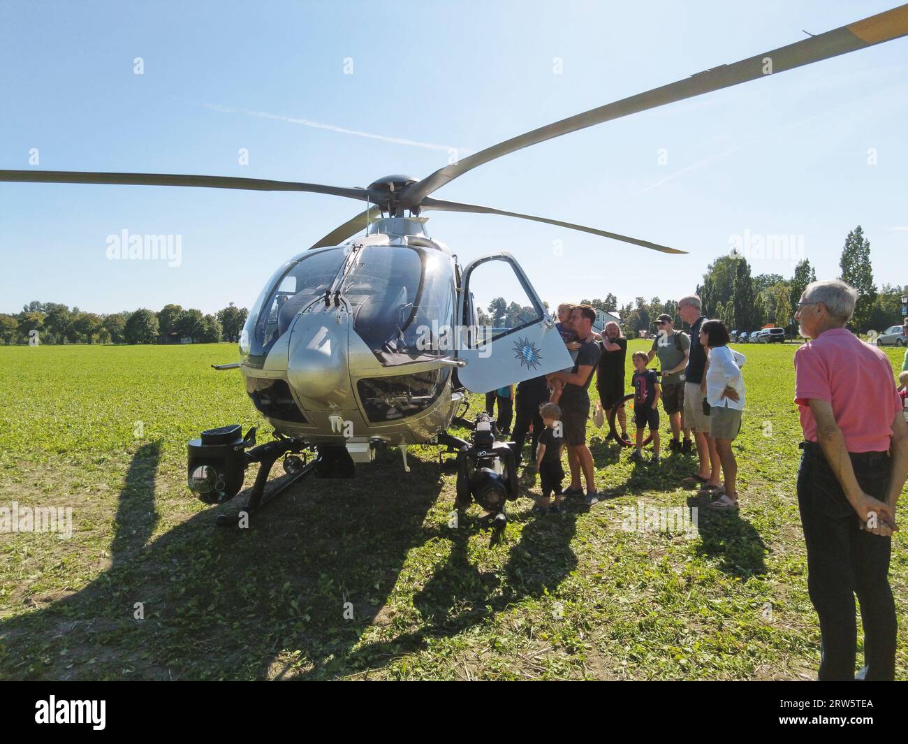 Garching bei Muenchen, Germany - Bavarian Police helicopter landed in a ...