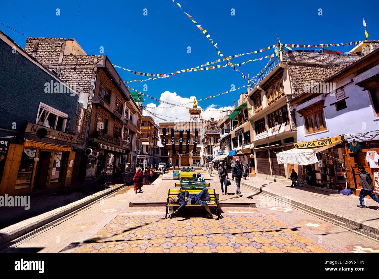 Walking Street and Jama Masjid, Leh, Ladakh, India Stock Photo - Alamy