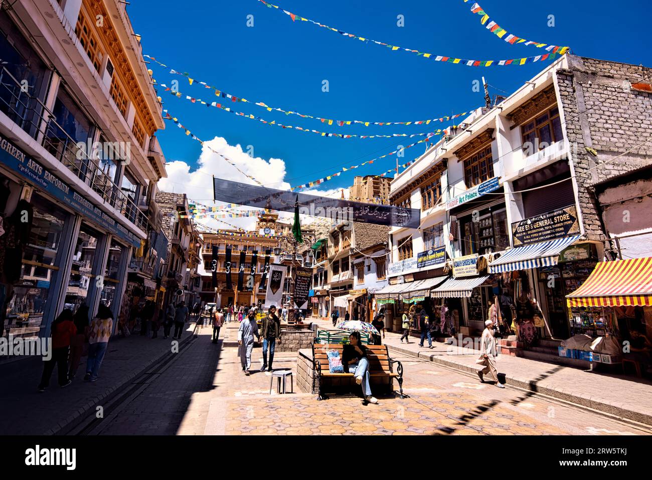 Walking Street and Jama Masjid, Leh, Ladakh, India Stock Photo - Alamy