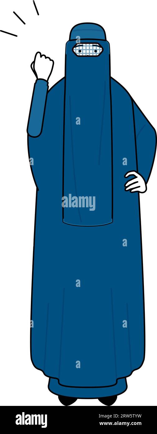 Muslim woman in burqa posing with guts, Vector Illustration Stock ... Muslim woman in burqa posing with guts, Vector Illustration Stock ...
