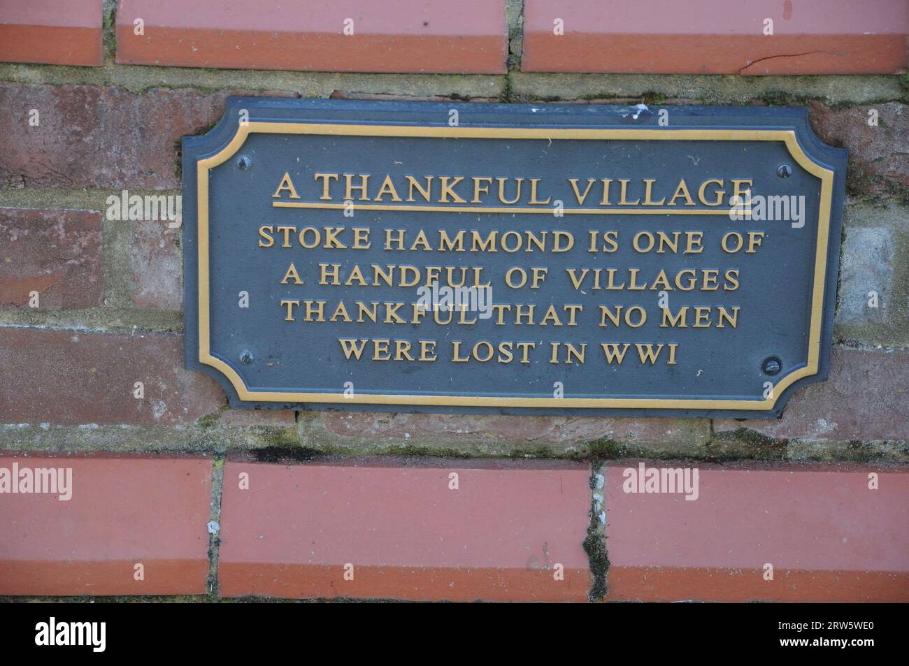 Plaque on Village sign, Stoke Hammond, Buckinghamshire.The term ...