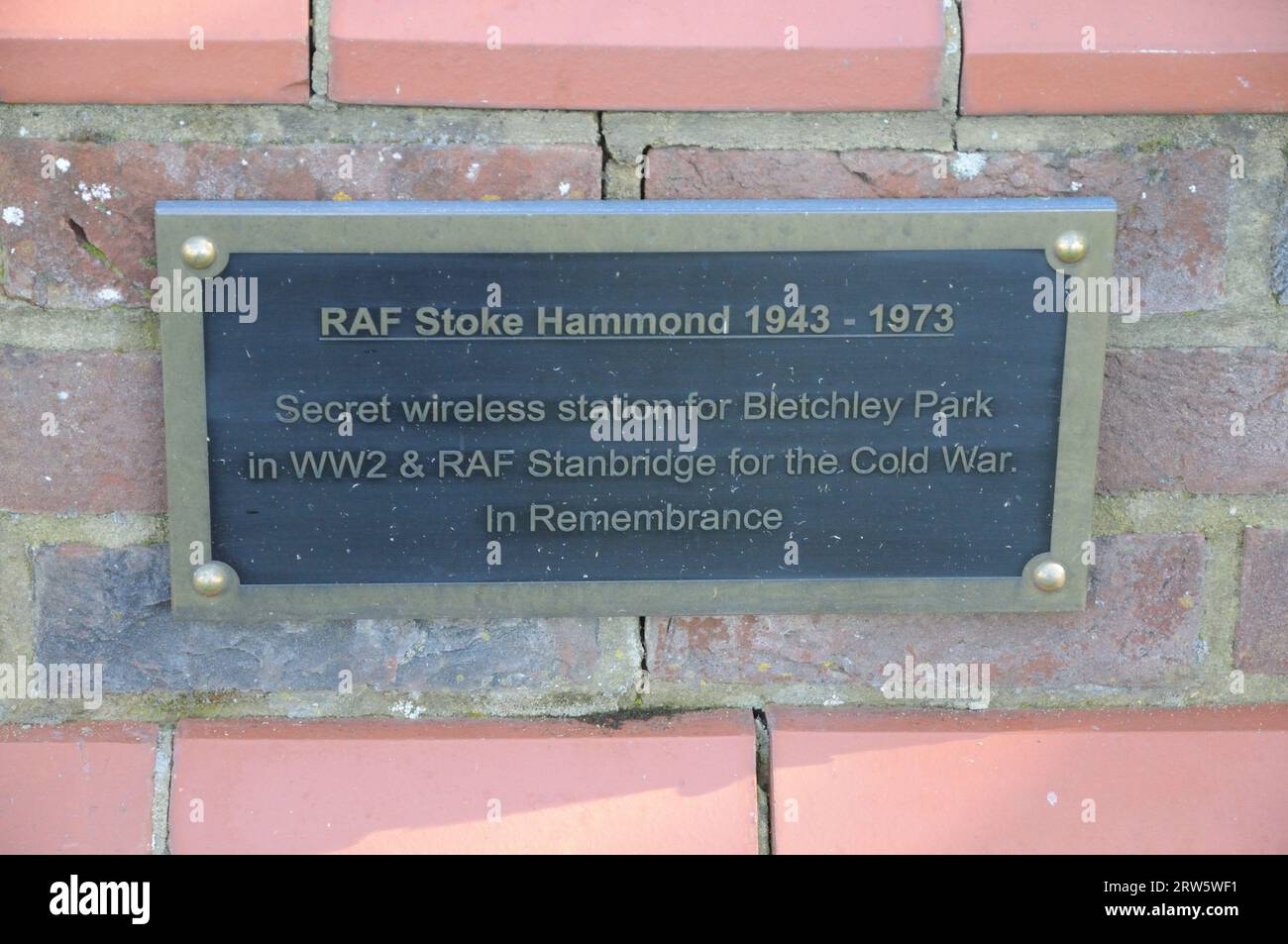 Plaque on village sign, RAF Stoke Hammond, Stoke Hammond ...