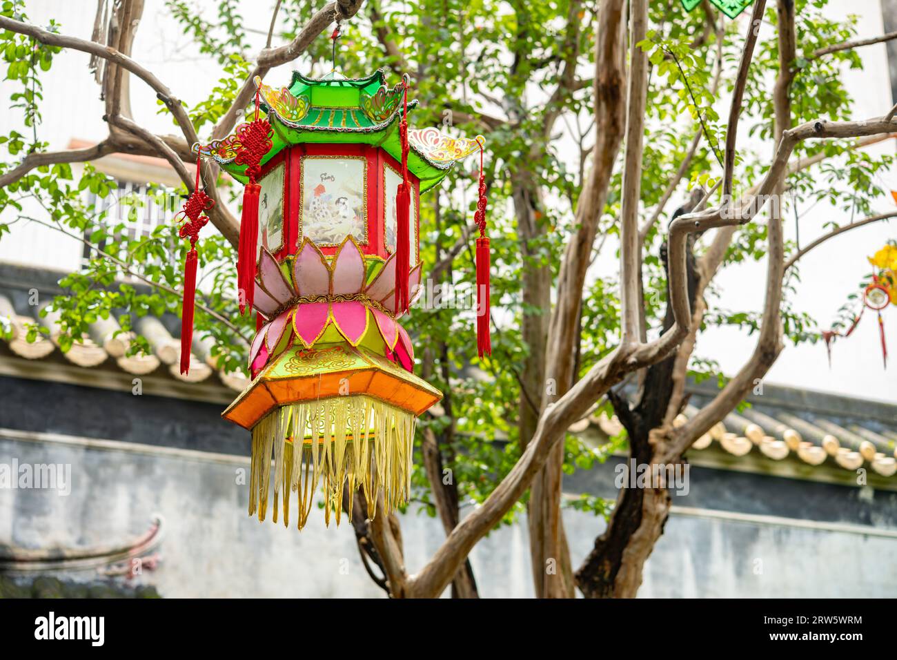 traditional Chinese lanterns hanging on a tree Stock Photo - Alamy