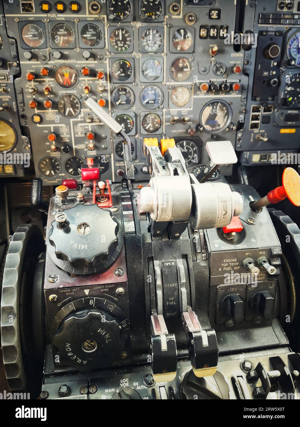 Close up shot of the control panel in a plane cockpit Stock Photo - Alamy