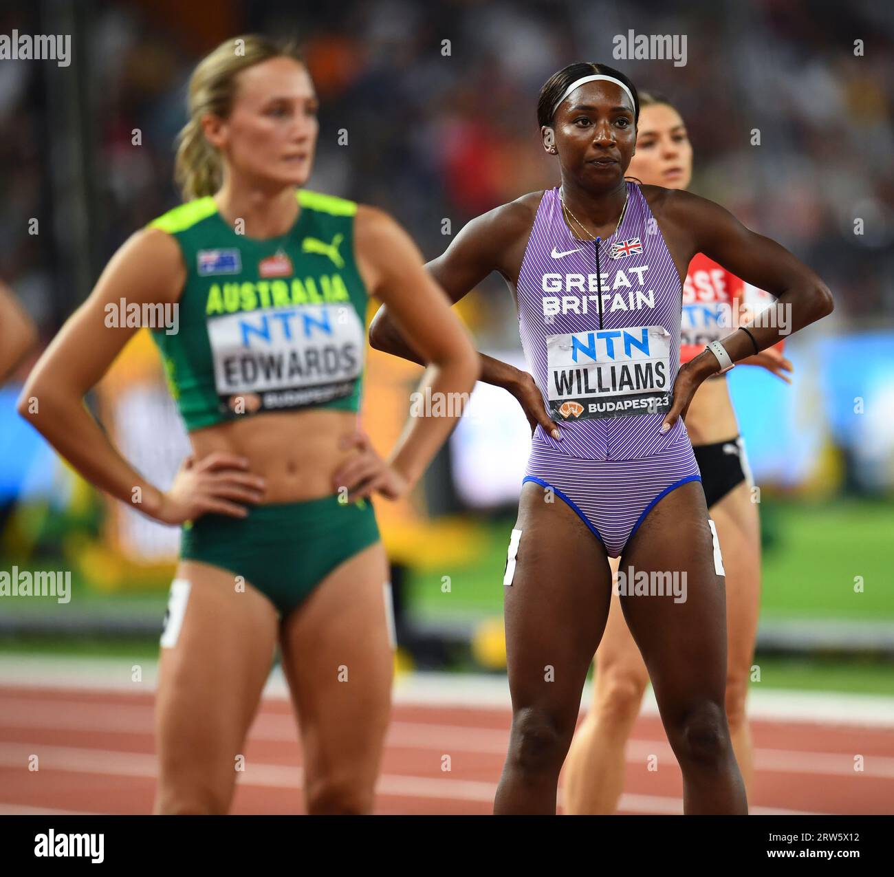 Bianca Williams of GB & NI competing in the women’s 4x100m heats on day ...