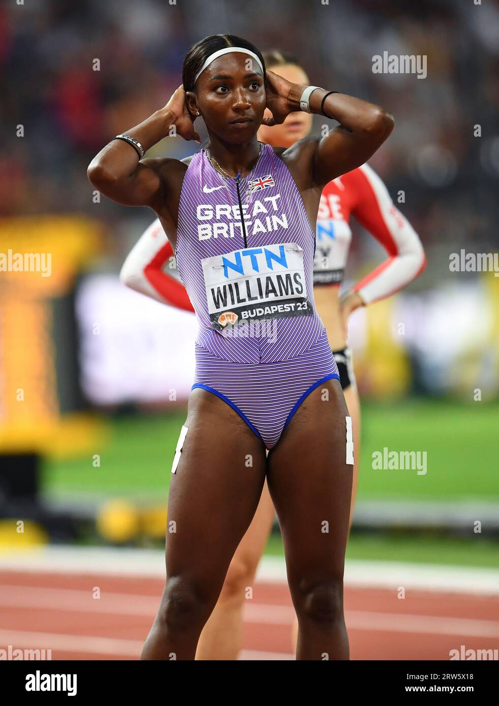 Bianca Williams of GB & NI competing in the women’s 4x100m heats on day ...
