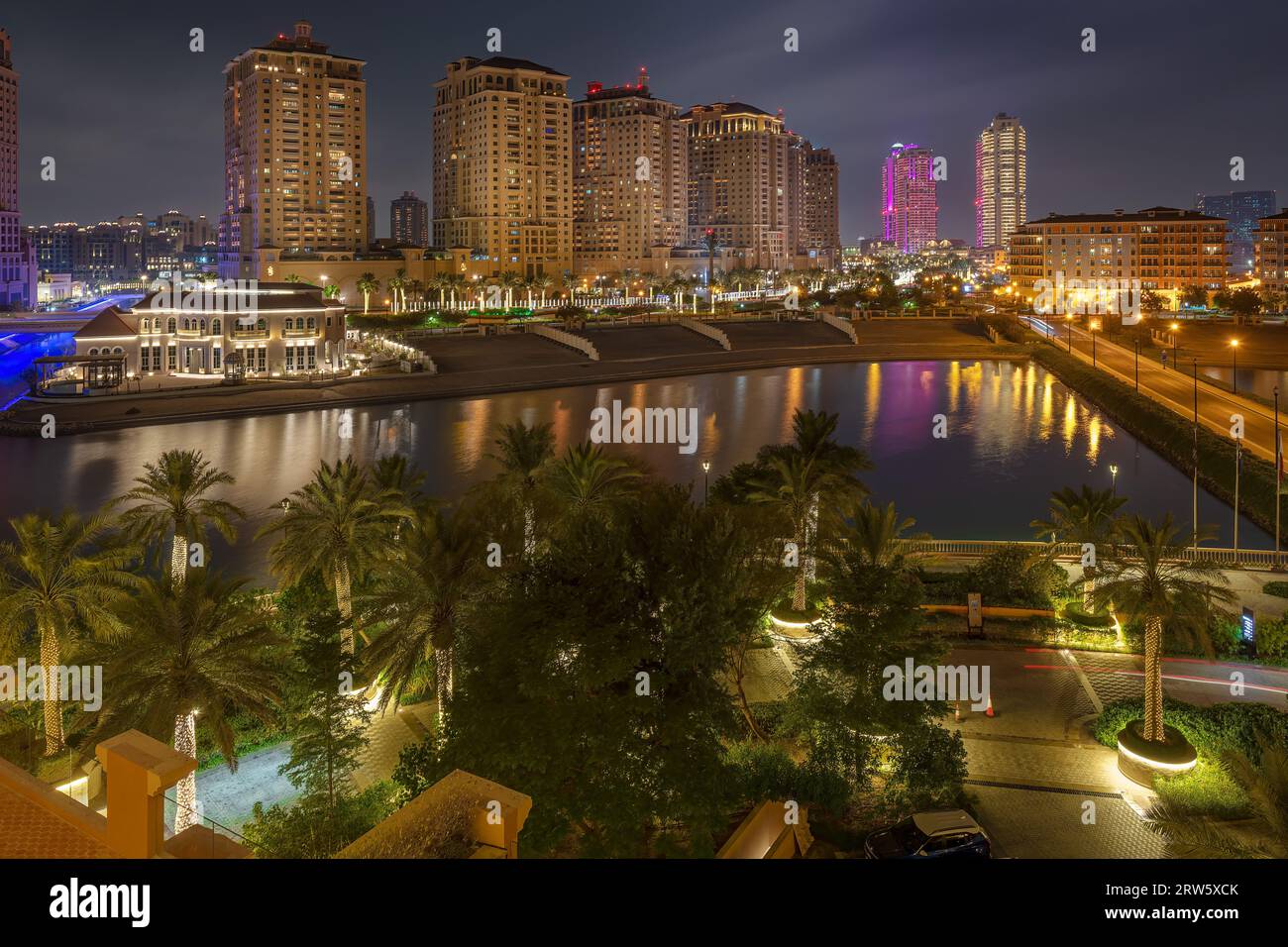 Artificial island in Qatar. View of the Marina and residential ...